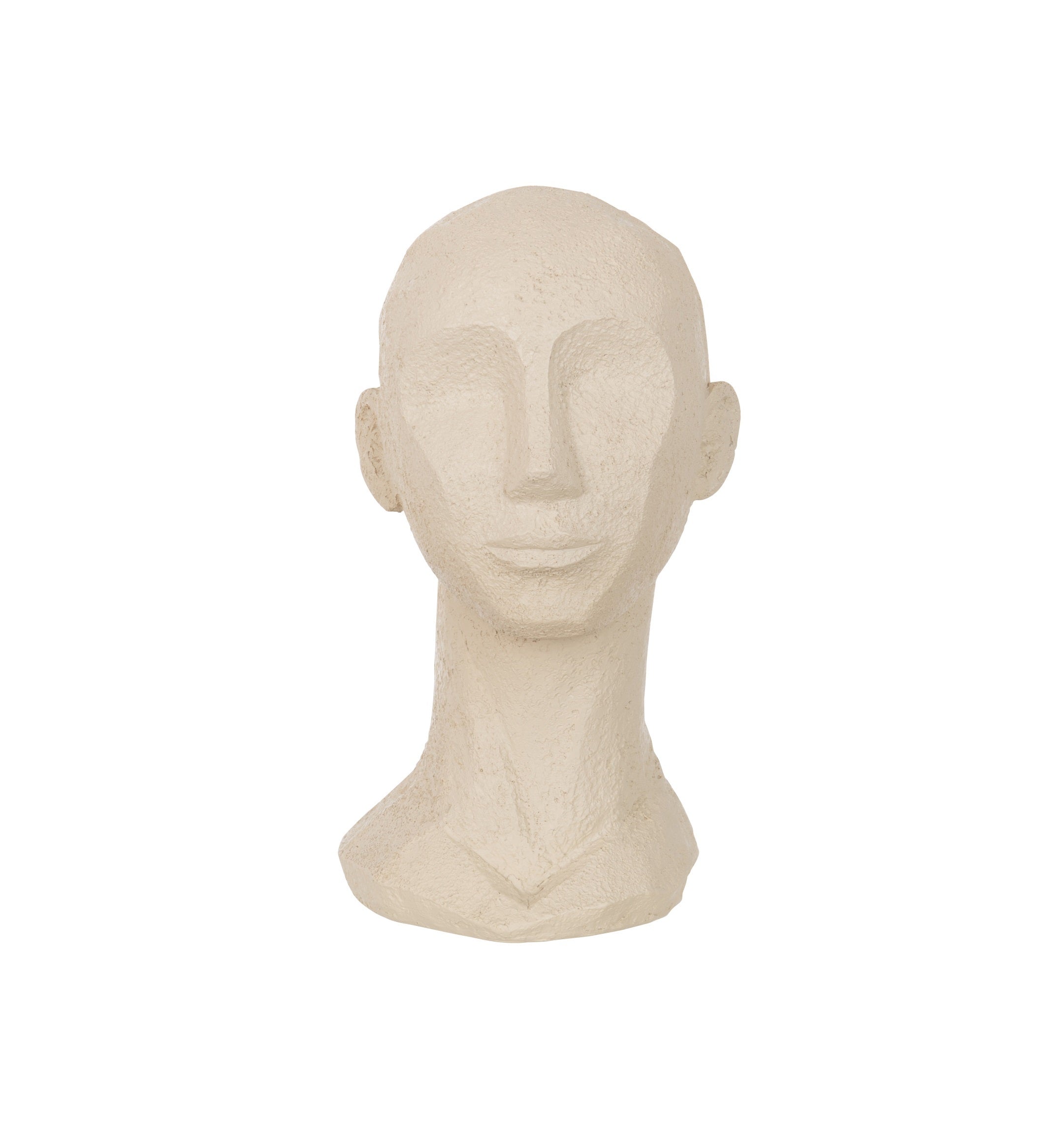 Scultura in resina chiara "Testa astratta"
