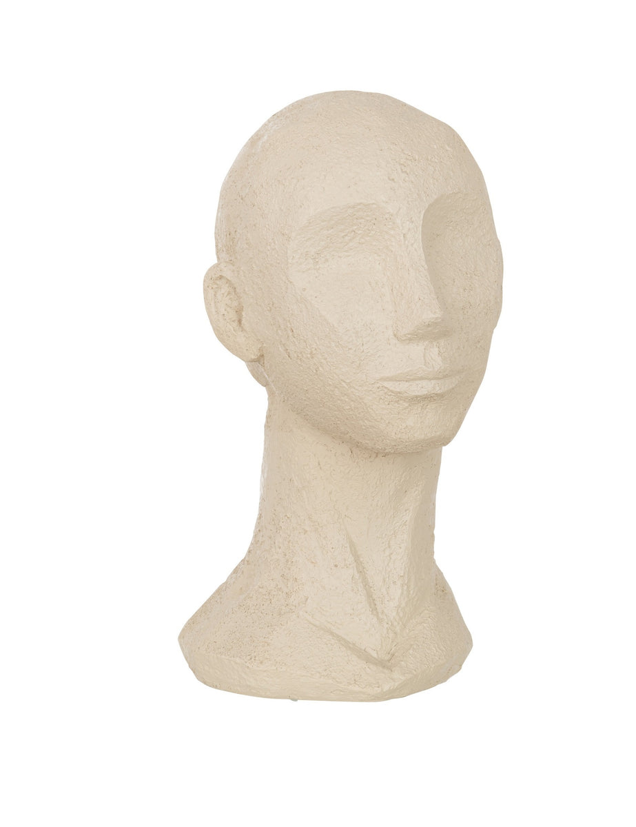 Scultura in resina chiara "Testa astratta"